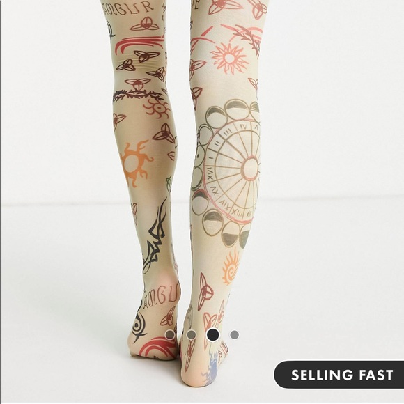 ASOS | Accessories | Asos Tattoo Print Tights | Poshmark